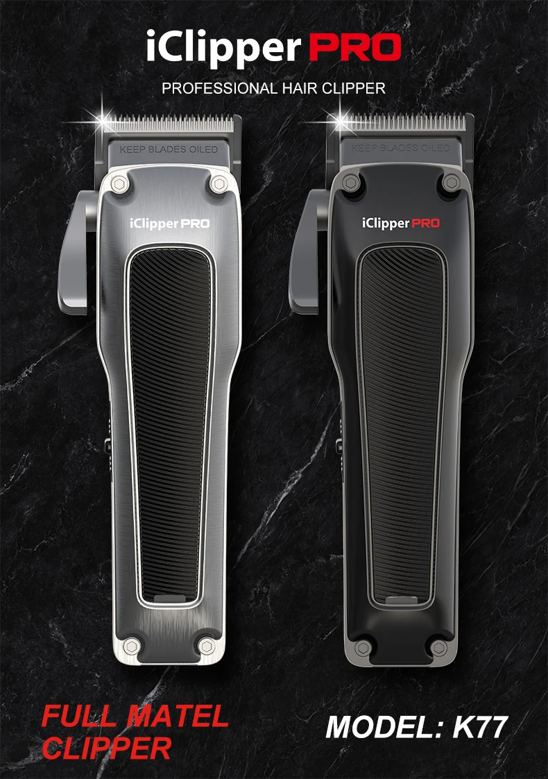 Iclipper-k77 Professional Hair Clipper with Brushless Motor