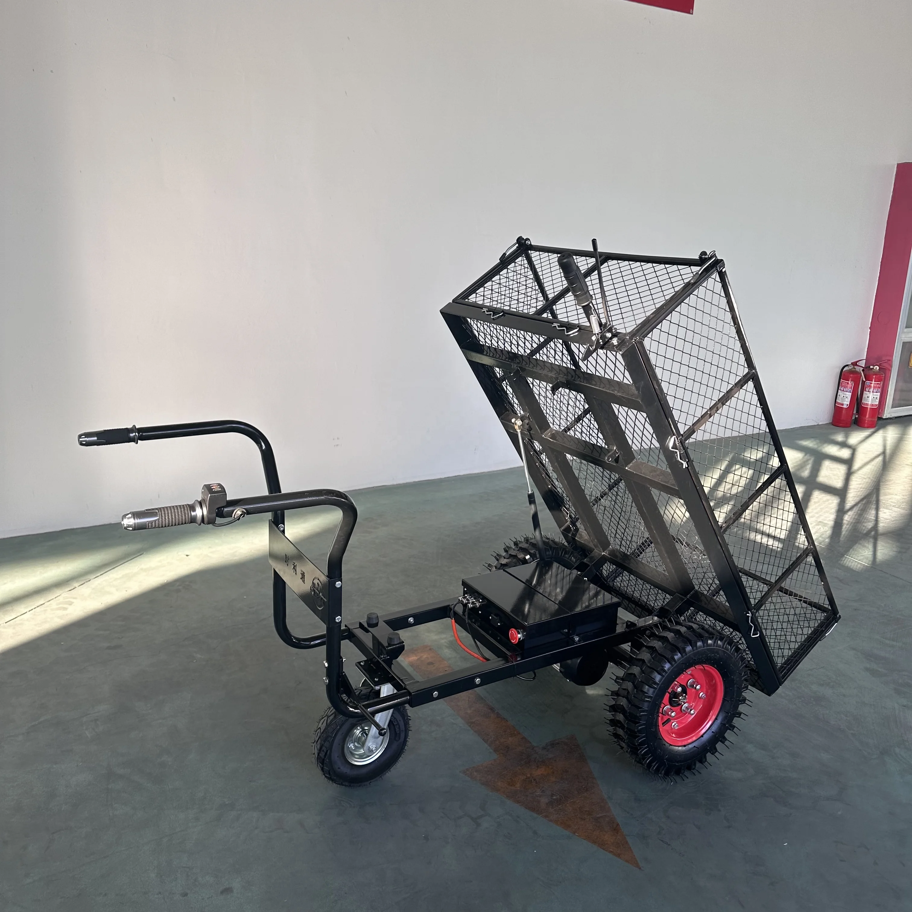 Utility Dump Mesh Cart Wheelbarrow Power Wagon for Farm & Garden