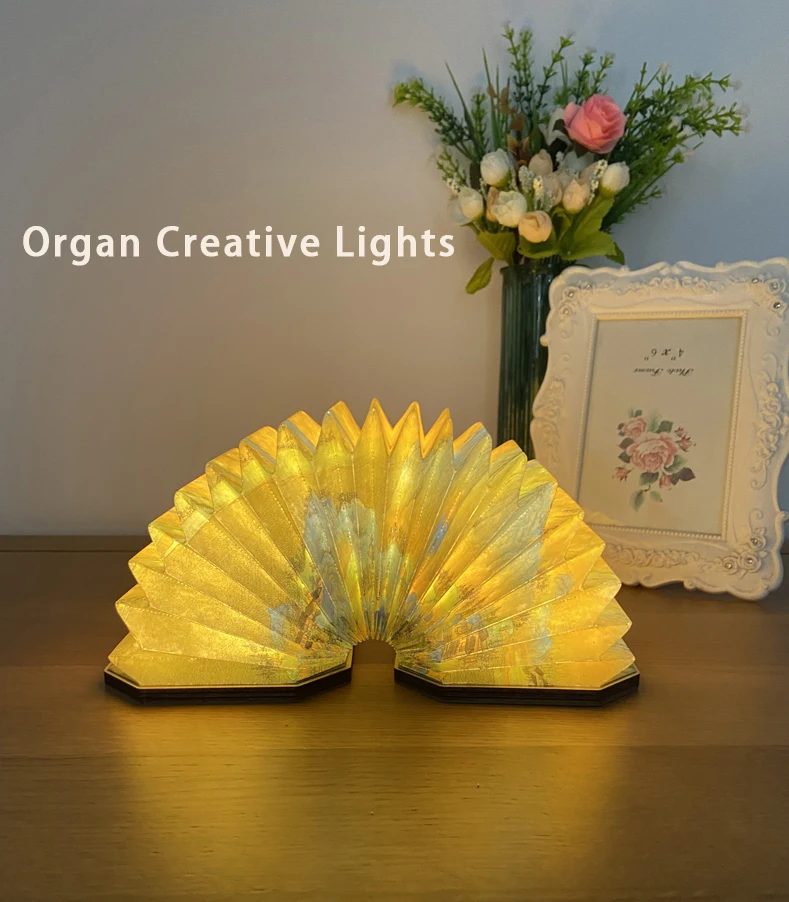 Wooden Book Shape LED Lamp Creative LED Portable Night Light Folding ...