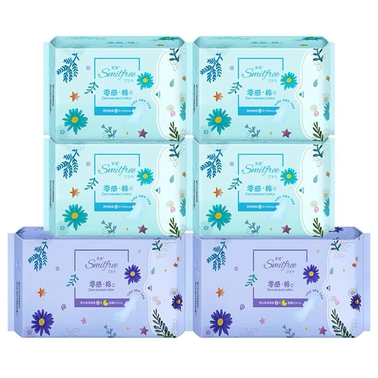 Women Organic Cotton Menstrual Period Sanitary Napkin For Private Label ...