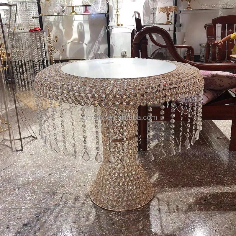 Luxury Gold Crystal Wedding Dessert Cake Table Stand for Party Wedding ...