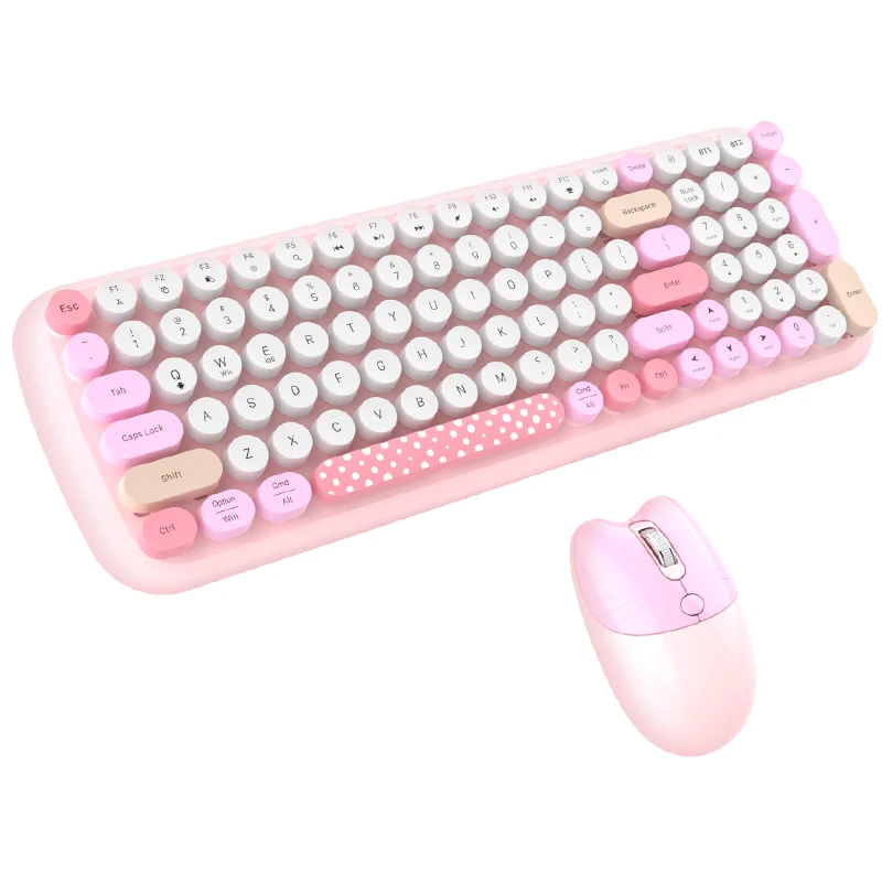 Cute Bluetooth Wireless Keyboard & Mouse Cat Set for Tablet PC