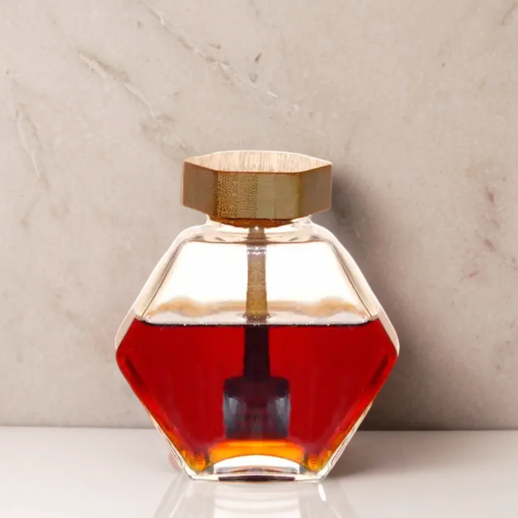 22OML 380ML Luxury Hexagon Honey Shaped Jars Heat-Resistant Transparent ...