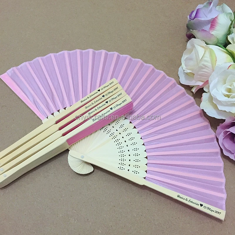 Personalized White Wedding Hand Fans - Elegant & Functional