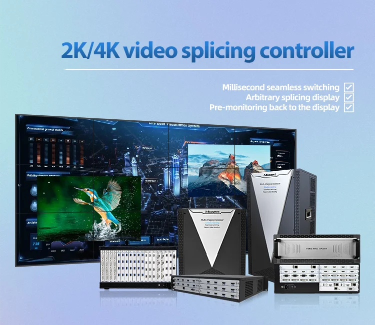 8 Hdm I Inputs 4 Dvi Outputs Video Splicer 4k Video Wall Controller For ...