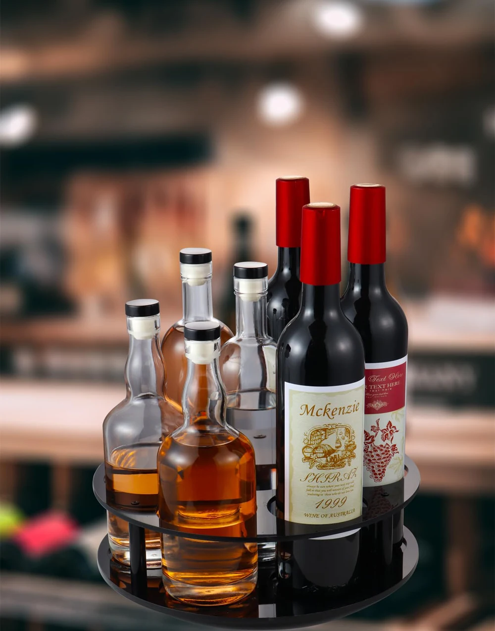 360 Degree Rotating Acrylic Coffee Syrup Organizer Rack for Countertop ...