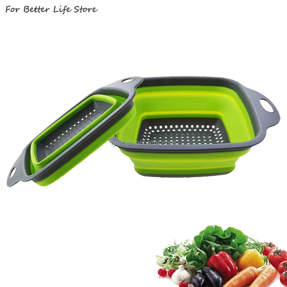 Silicone Folding Drain Basket - Efficient Fruit & Veg Washing