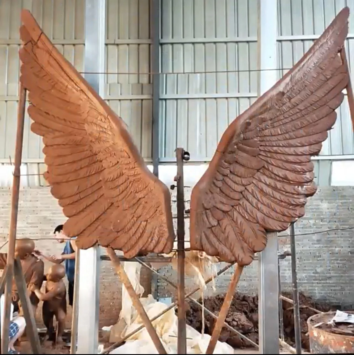 Outdoor Angel Wings Sculpture - Customized Bronze Art