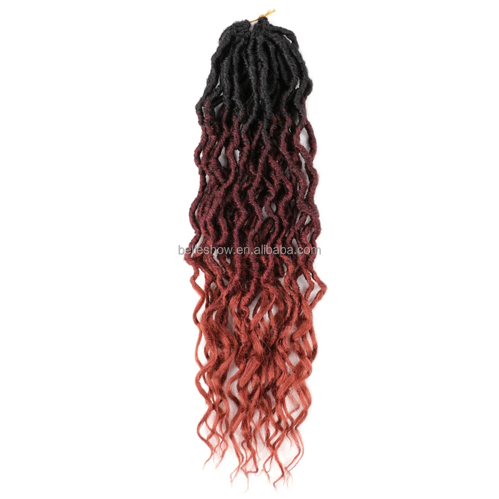 18inch Synthetic Gypsy Locs Extension Braids Wavy Curly Crochet Braid ...