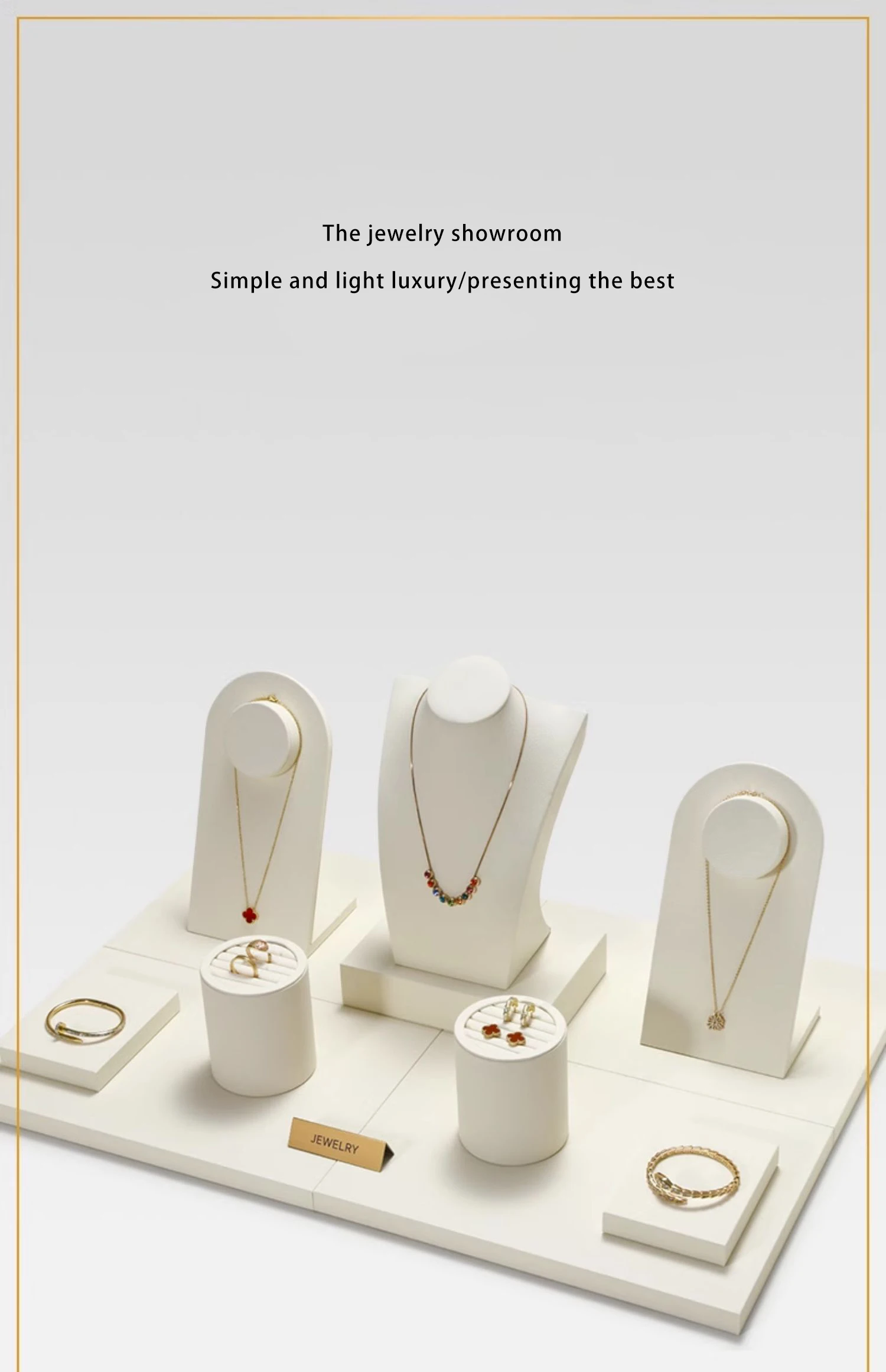 Jinsky Luxury Cream Color Jewelry Display Stands Earring Necklace ...