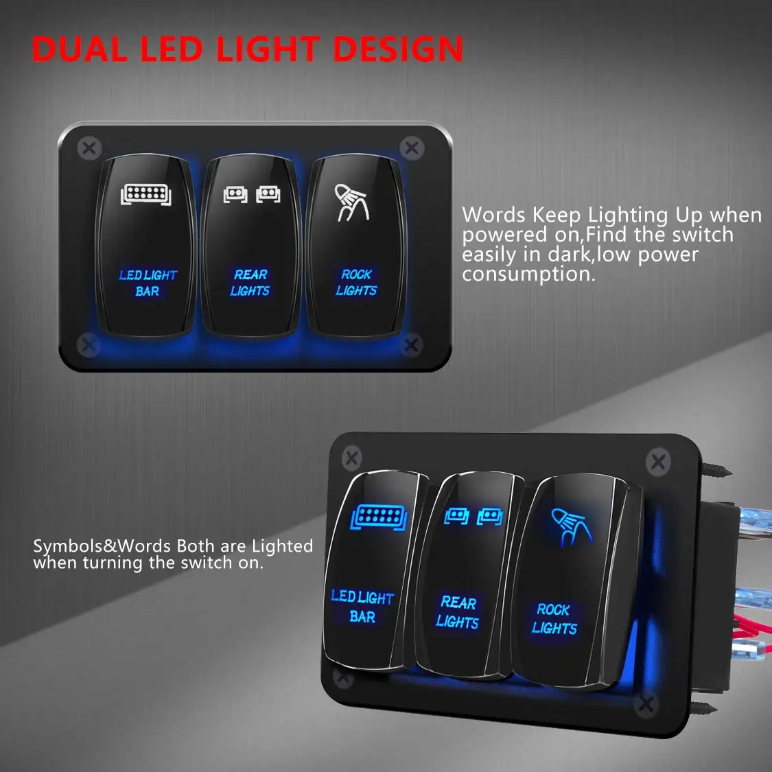 Customize Toggle Switch Panel 3 Gang 12v Rocker Switch Offroad Car ...
