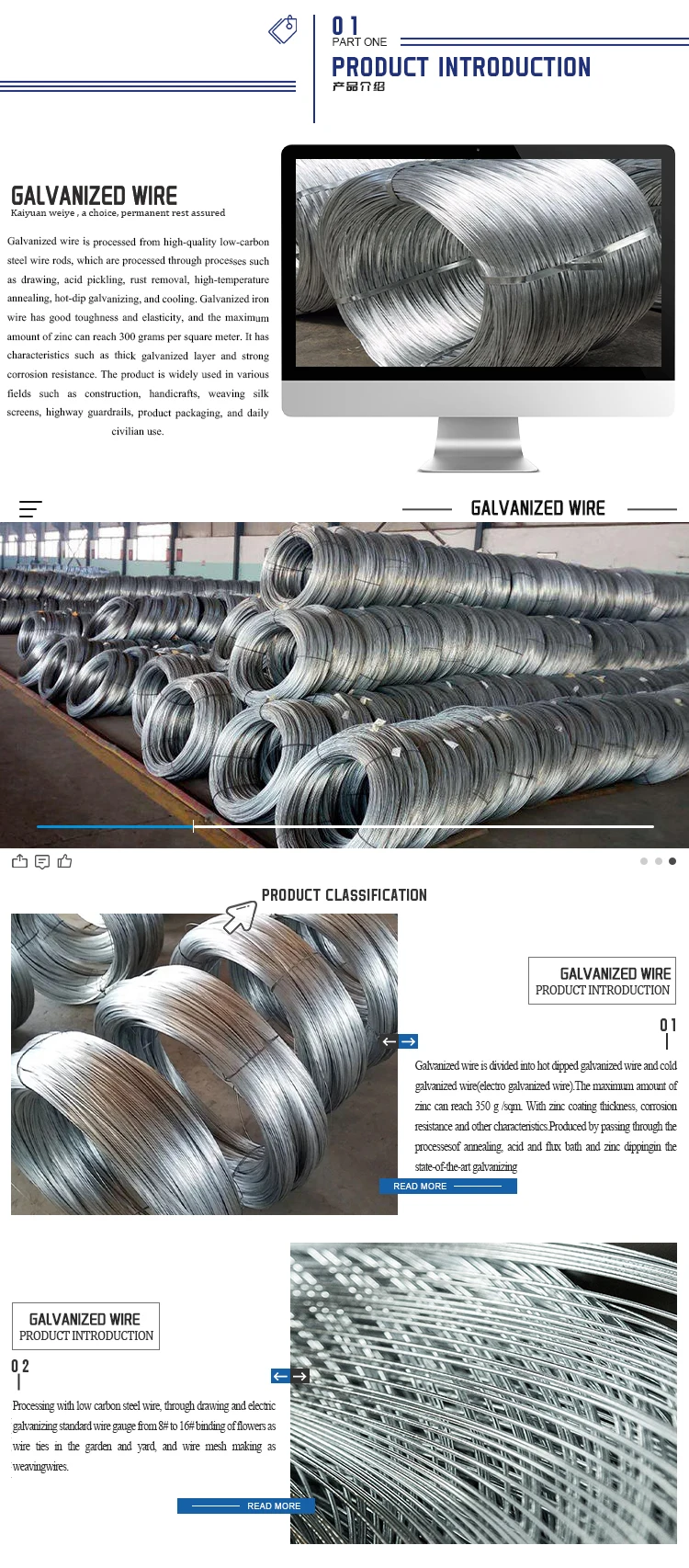 Gi Wire Sizes 16 Gauge 20gauge 21gauge Galvanized Wire Binding Iron ...