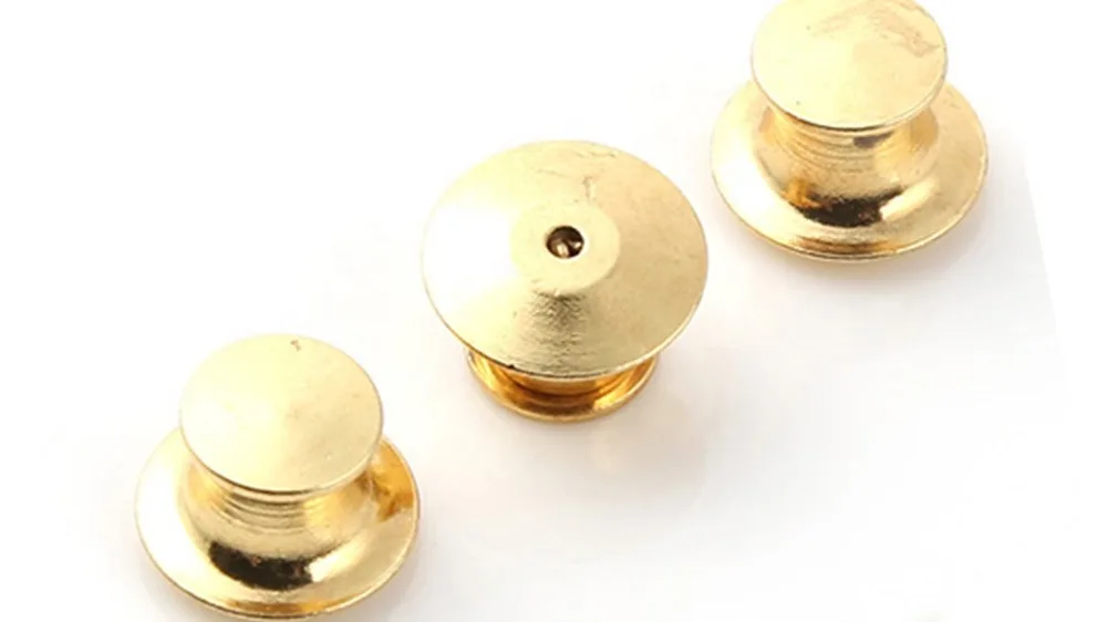 Metal Silver Fastener Brass Clasp Badge Lapel Pin Locking Deluxe Clutch ...