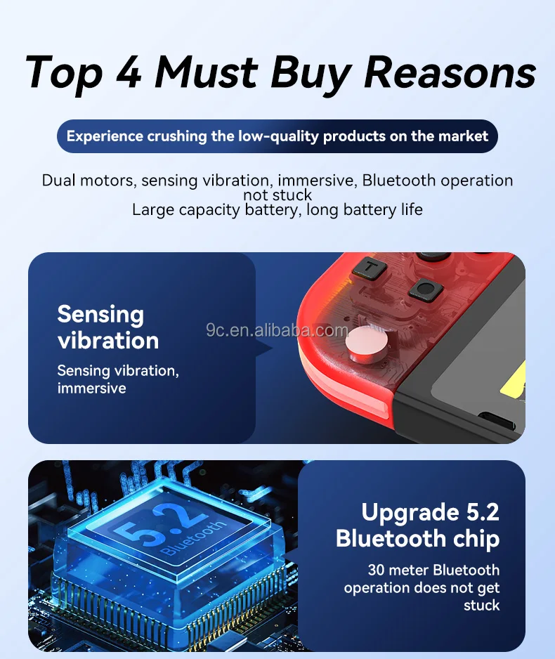 Rgb Light Multiple Colors Game Controller Joysticks Wireless Gamepad ...