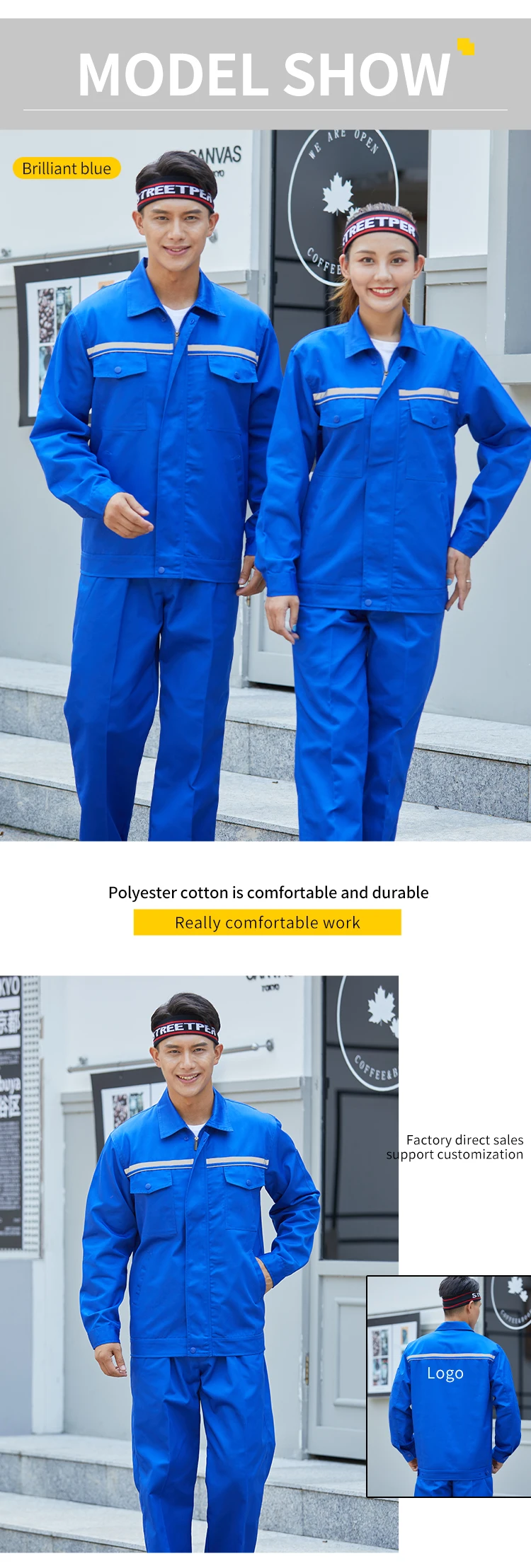 Work Uniform Suit for Factory & Construction - Breathable Safety ...