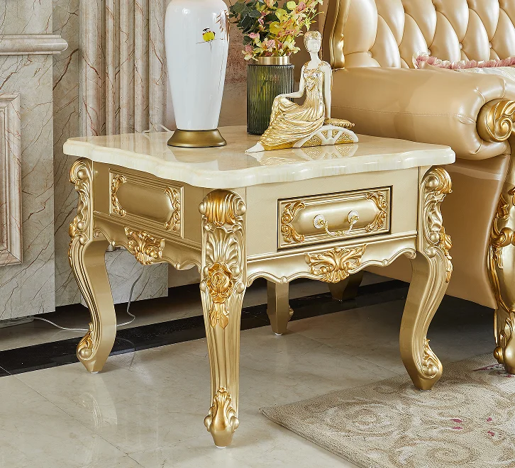 918 Luxury Handmade Double-Sided Carved Leather Sofa European Style for ...