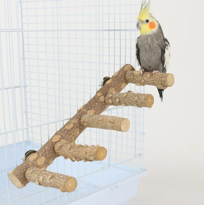 Parrot Natural Prickly Ash Wood Ladder Bird Toy Accessories