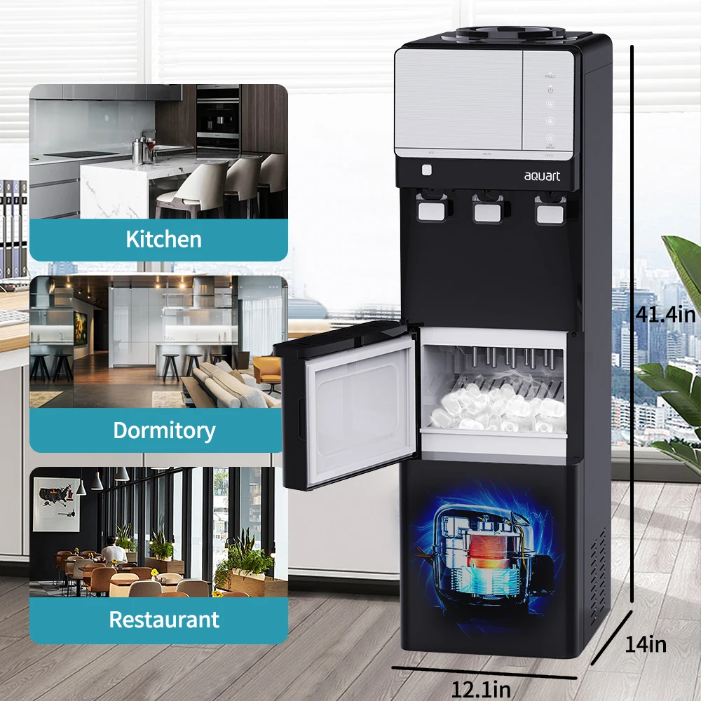 Water Cooler Water Dispenser With Built-in Ice Maker Machine 13kg Round ...