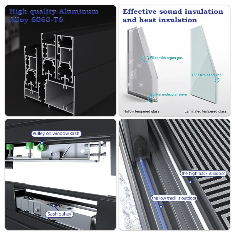 Eehe Aluminum Heavy Duty Sliding Door Windproof Triple Track Screen ...