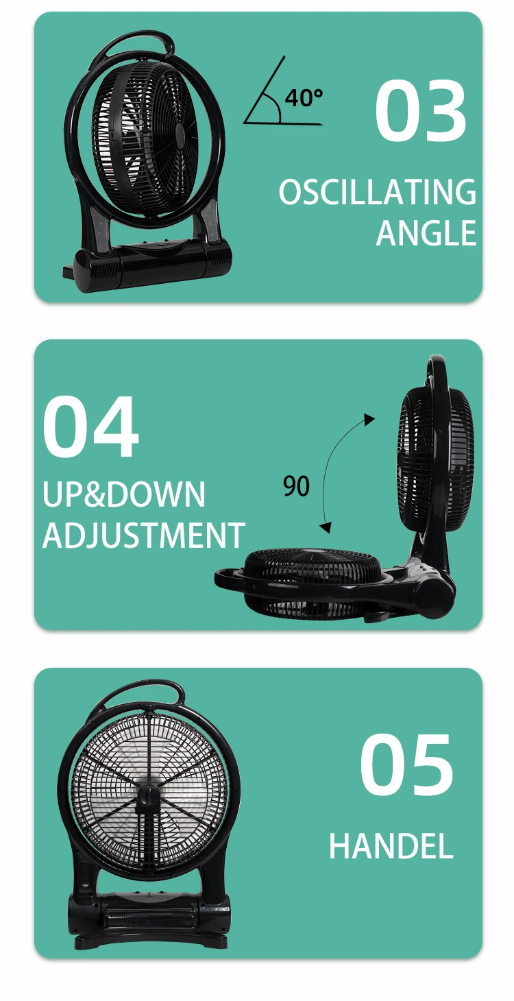 12 Inch High Speed Rechargeable Solar Ac Dc Portable Table Desk Fan ...