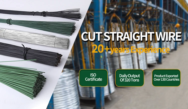 Pvc Coated Straight Cut Steel Wire 0.7-4.0mm Zinc Coated Galvanized ...