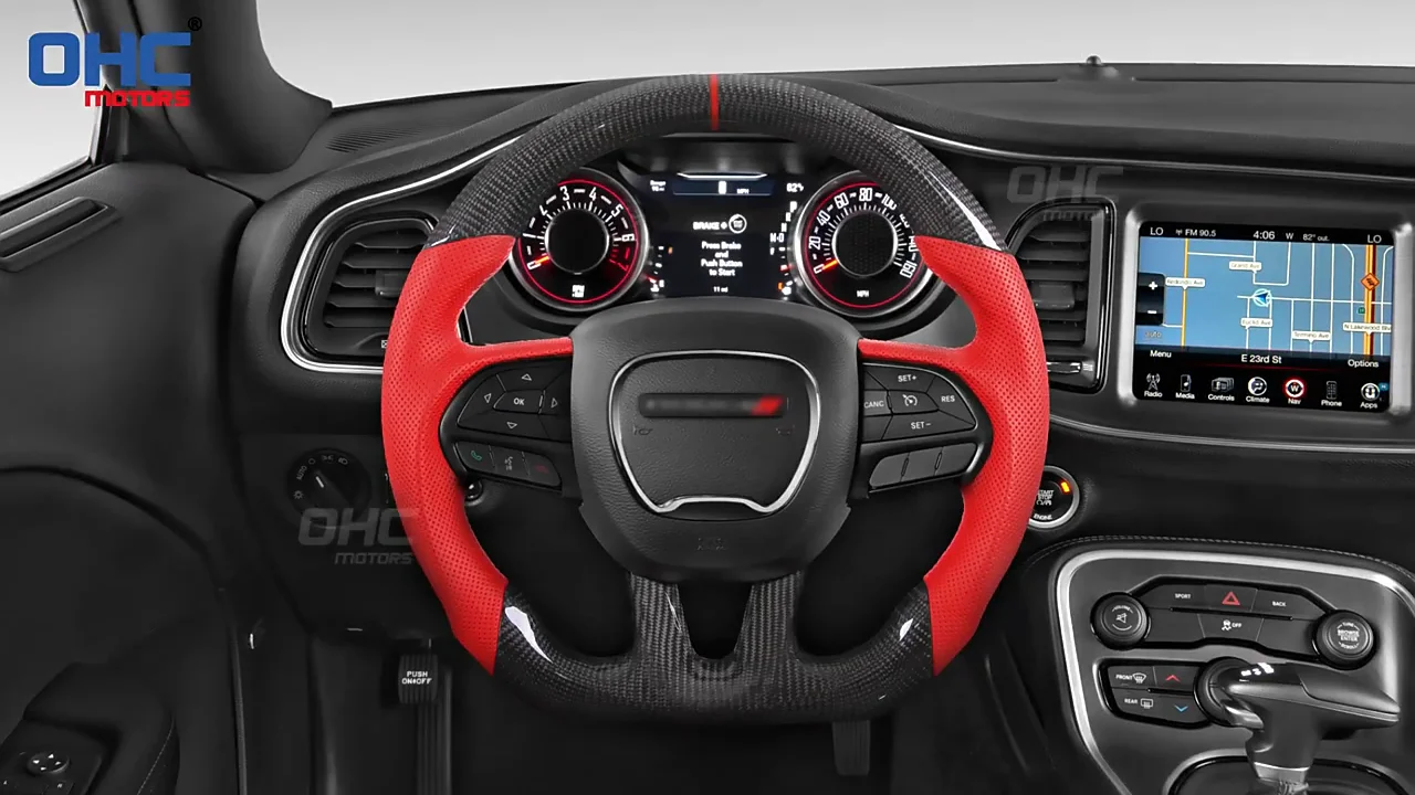 Custom Steering Wheel Fit For Dodge Hellcat Charger Srt Challenger Ohc ...
