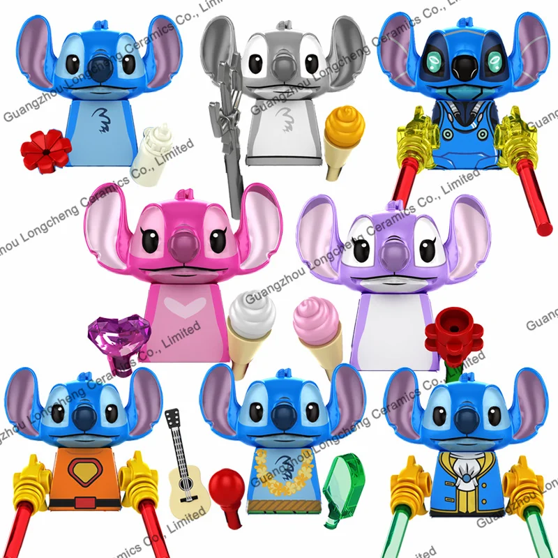 Tp1005 Famous Cartoon Character Stitch Angie Angel Mini Building Block ...