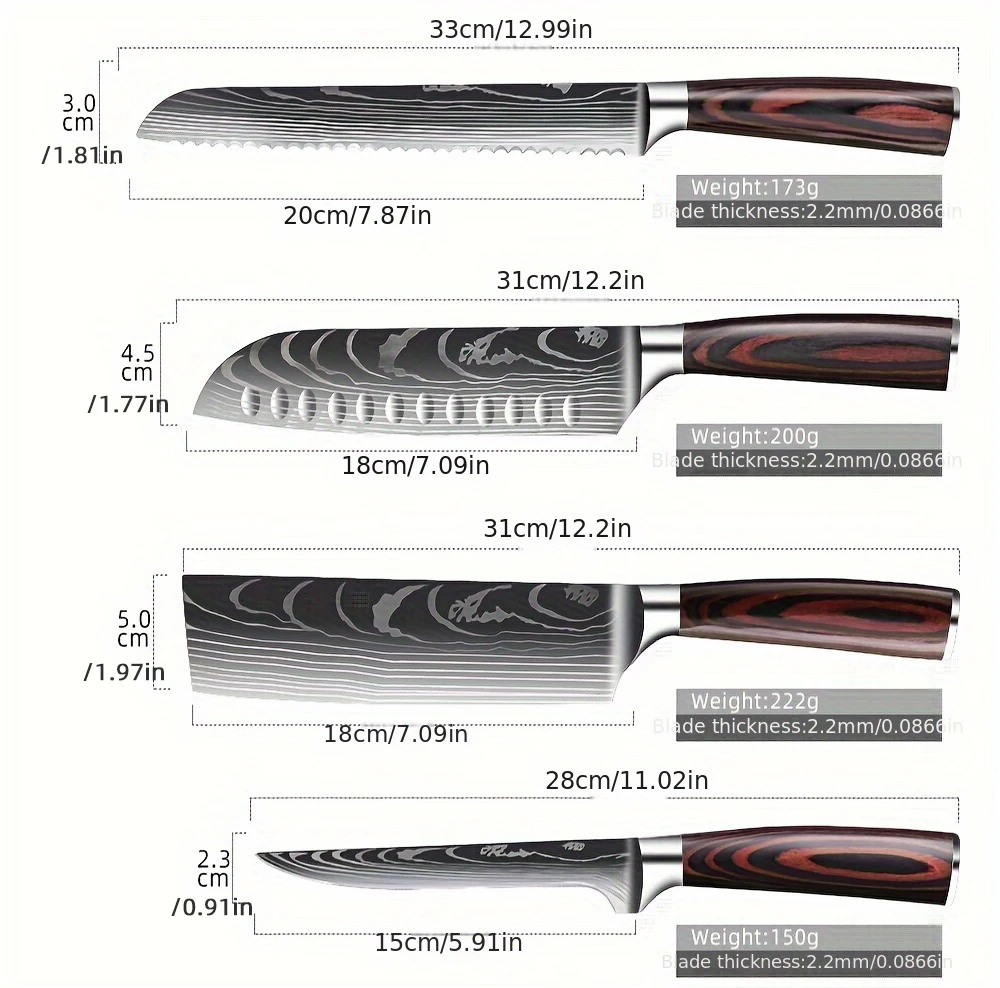 Free Sample Chef Knives Stainless Steel Kitchen Knife Steel Knives ...