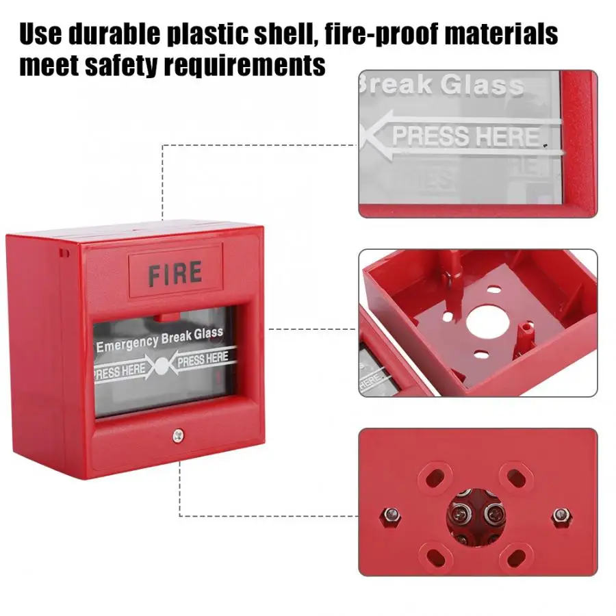 Resettable Break Glass Fire Emergency Exit Door Release Button with LED ...