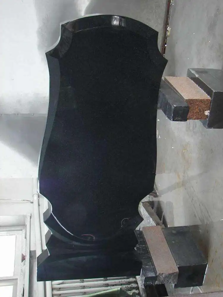 Customizable Black Granite Glossy Gravestone Natural Texture Hard ...