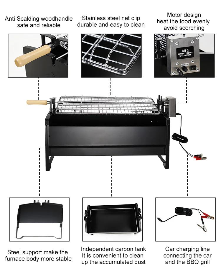 Home Ss Rotary Grill Black Outdoor Electric Grills Electric Griddles ...