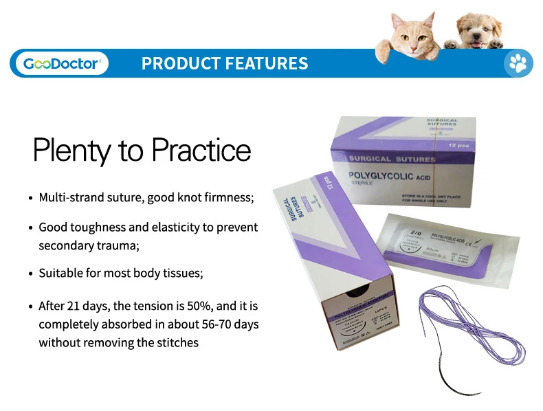 Goodoctor Veterinary Sutures - Absorbable PGA Needles