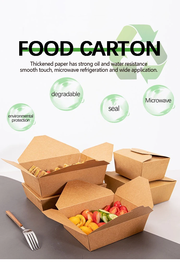 Customized Clam Clamshell Disposable Food Packaging Kraft Paper ...