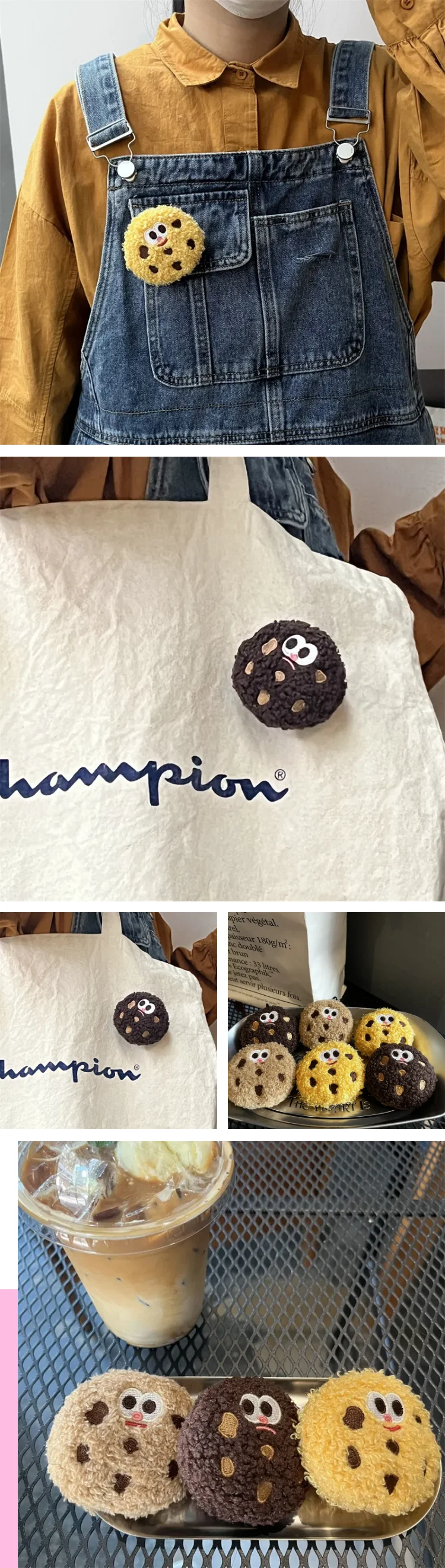 Cute Cartoon Plush Cookie Keychain Pendant Plush Brooch Custom Stuffed ...