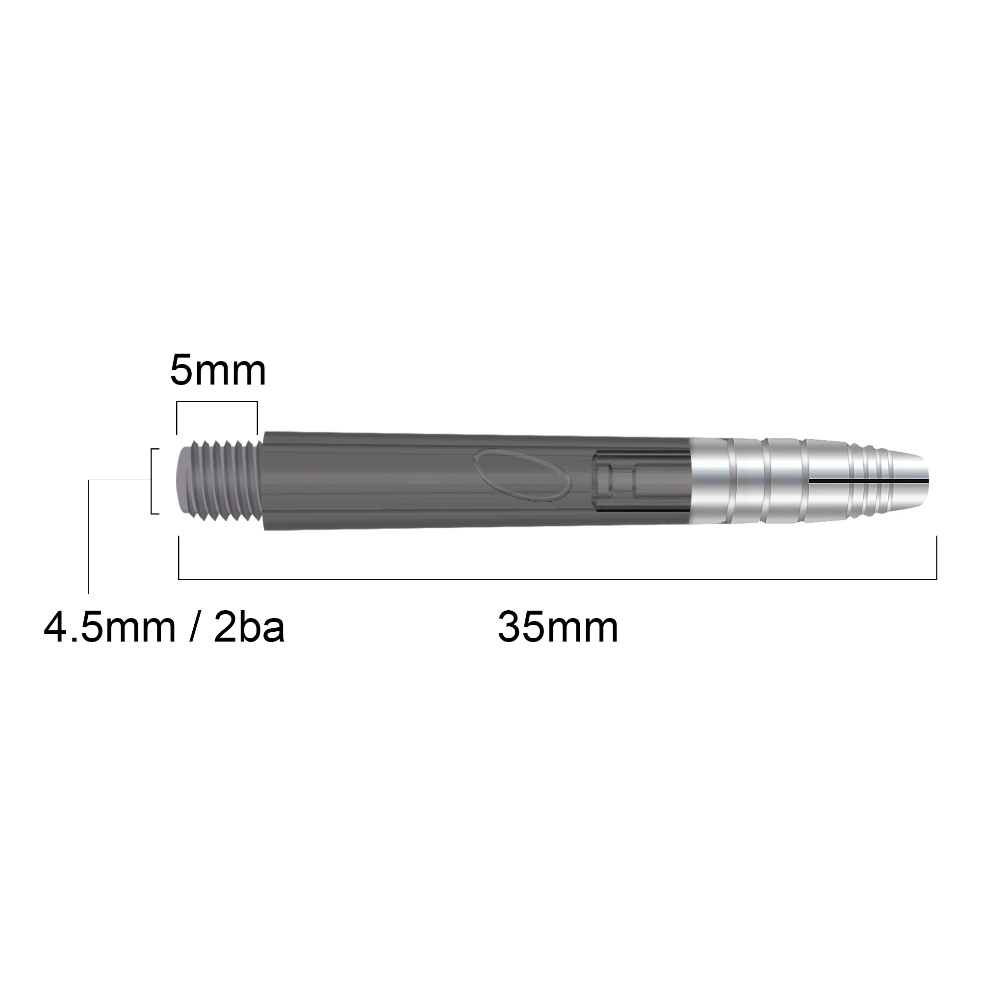 35+5mm 2BA PVC&Aluminum Transparent Dart Shaft Stems Darts Accessories ...