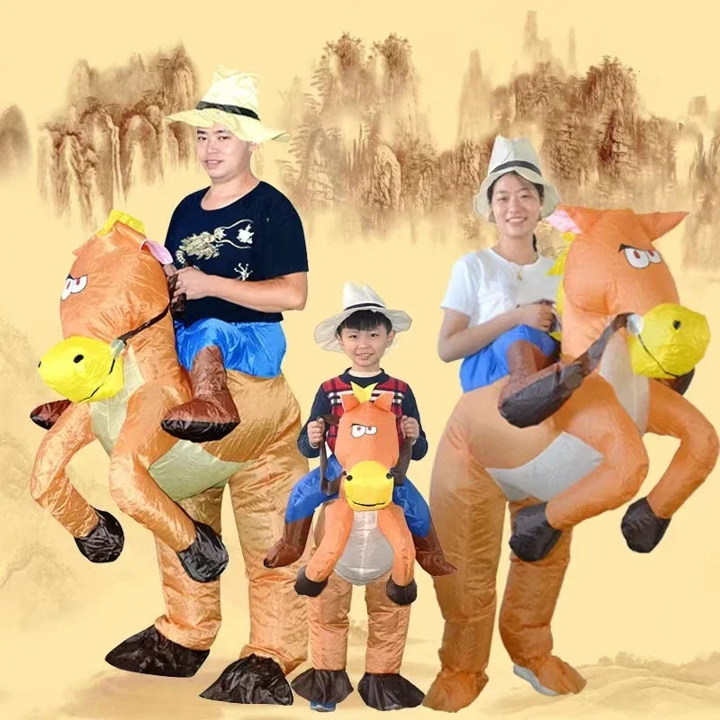 Inflatable Cowboy Costume - Adult Western Horse Rider