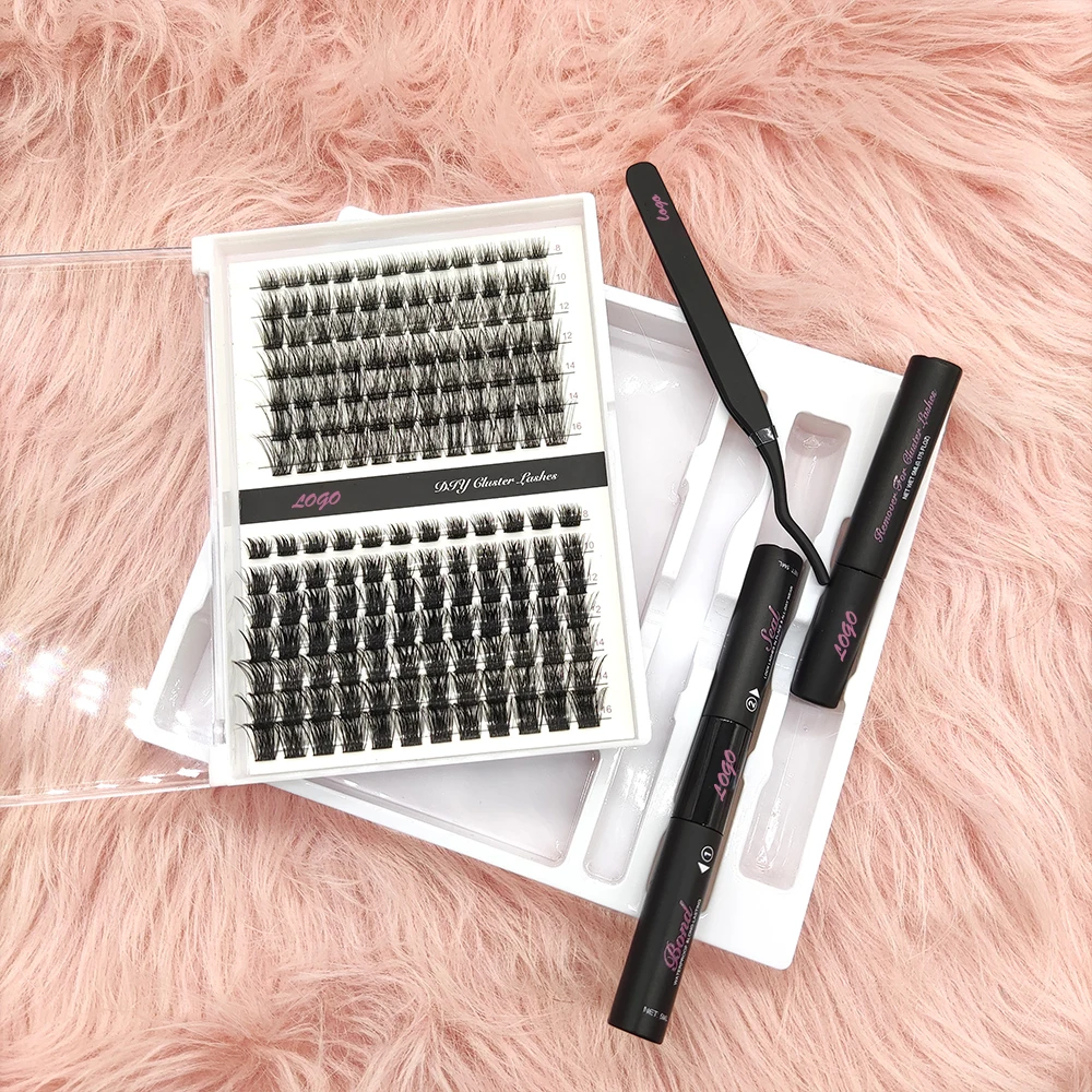 DIY Lash Extension Clusters Kit - Fluffy Faux Mink Lashes