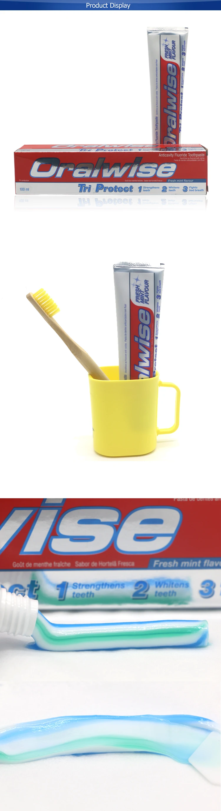 3 Color Toothpaste - Oralwise Triple Mint Flavor Whitening