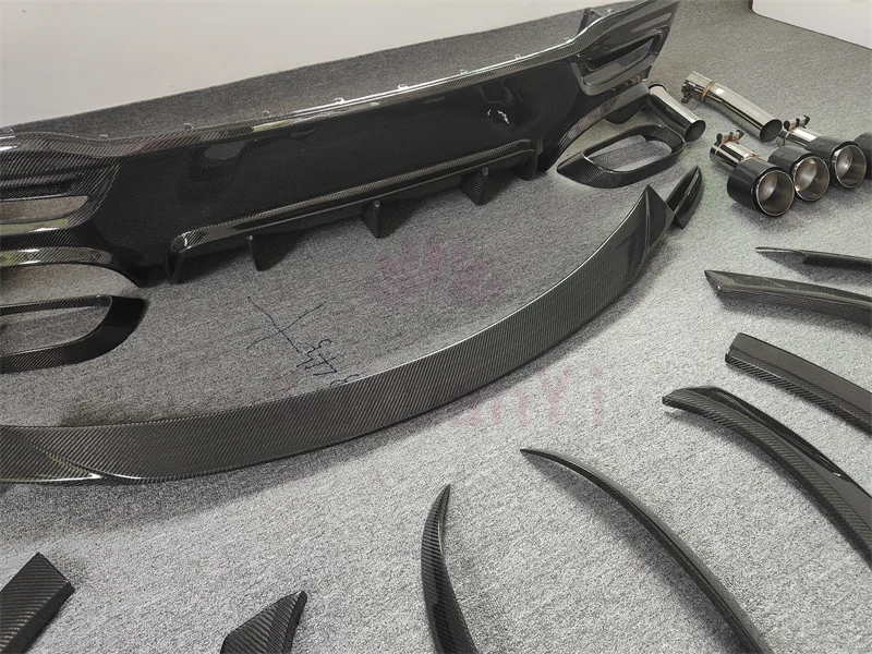 B-style Carbon Fiber Front Lip Rear Diffuser Rear Spoiler Front Bumper ...
