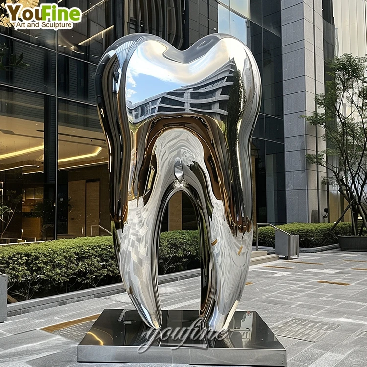Stainless Steel Teeth Sculptures for Dental Clinic Decor