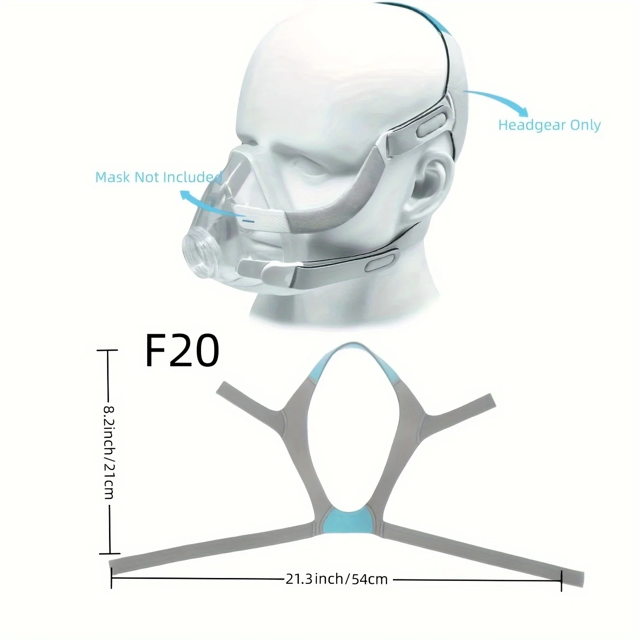 Cpap Headgear Replacement Straps For Resmed Airfit F20/n20 Full-face ...