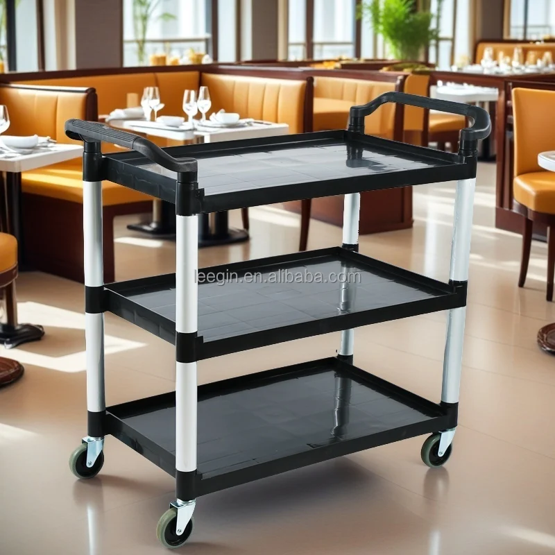Commercial Restaurant Utility 3 Tier Aluminium Tube Plastic Service ...