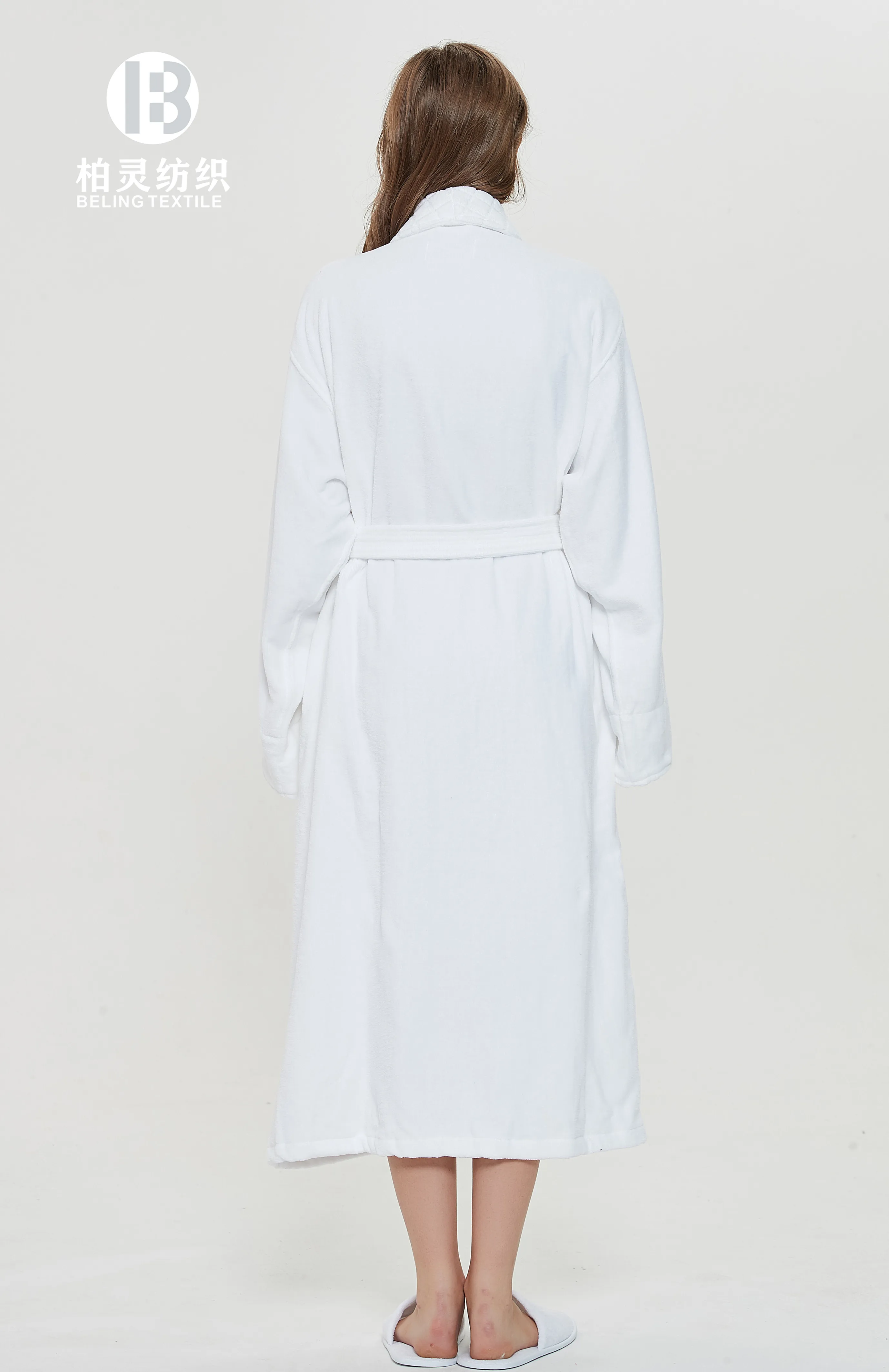 Wholesale Luxury Hotel White Velvet Bathrobe Terry Velour Spa Robe ...