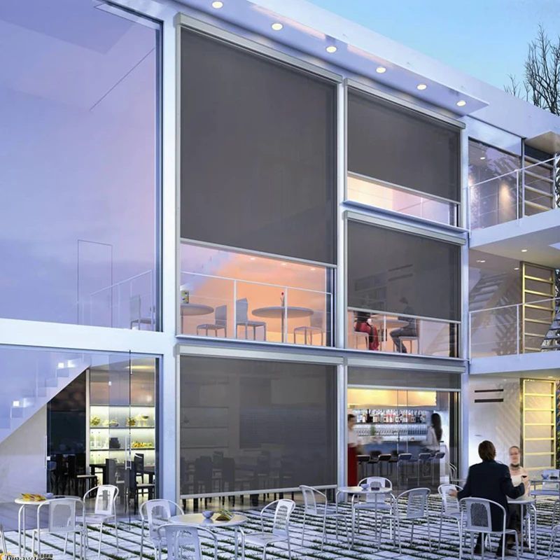 Zipper Track Outdoor Roller Blinds - Windproof & Waterproof