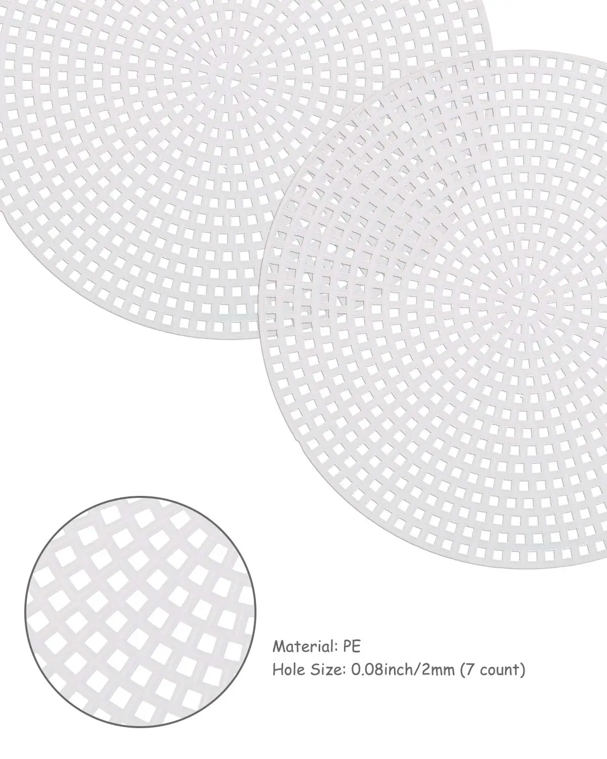 337816 7 Count Circle Plastic Mesh Canvas Sheets for Embroidery Acrylic ...