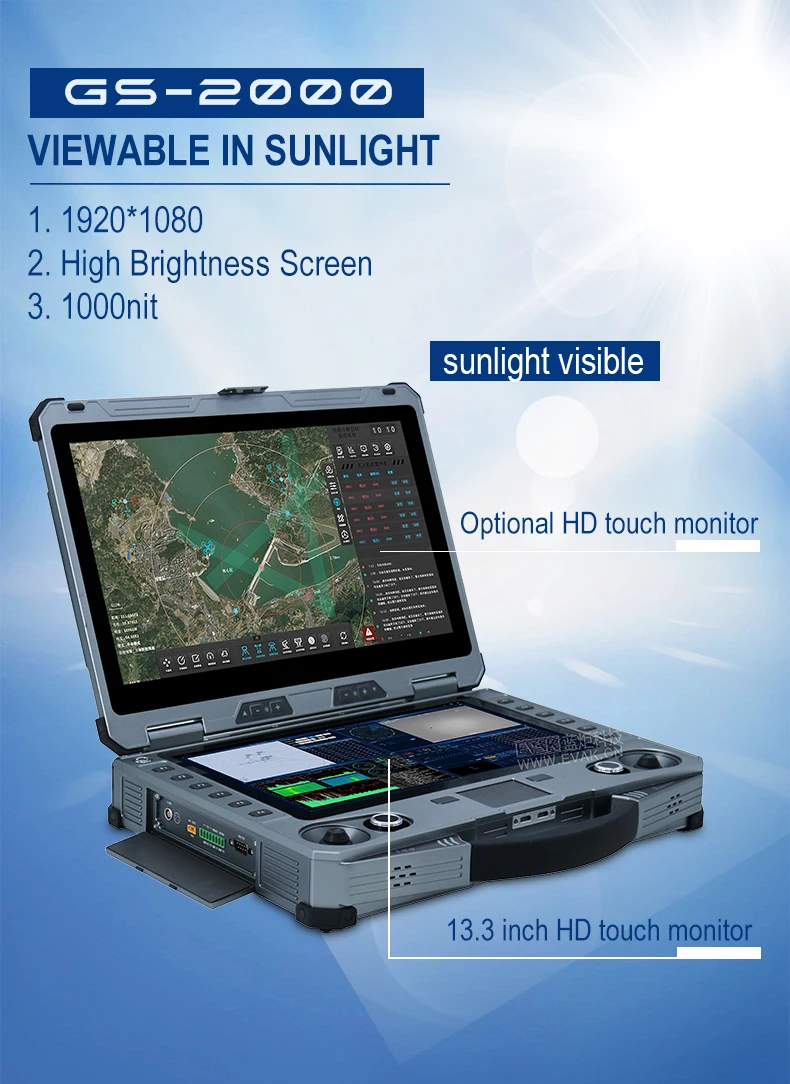 EVAK GS-2000 - Rugged Dual Screen UAV Ground Control Station