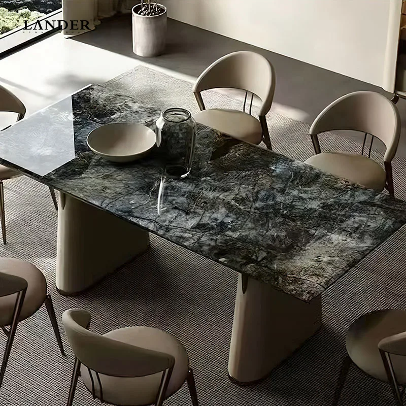 Customized Natural Stone dining table with Marble Top kitchen table ...