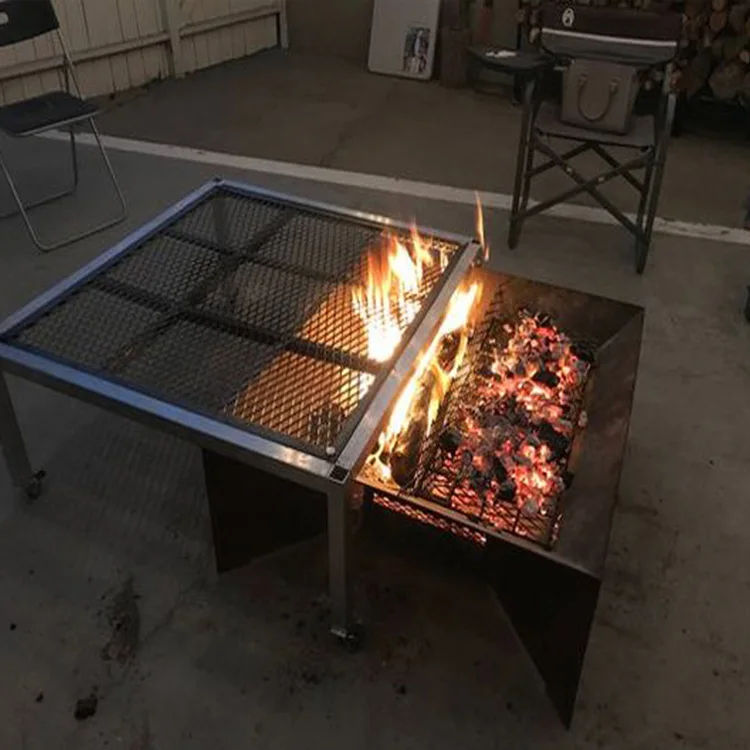 Outdoor Garden Decorate Trapezoid Corten Steel Brazier Fire Pit