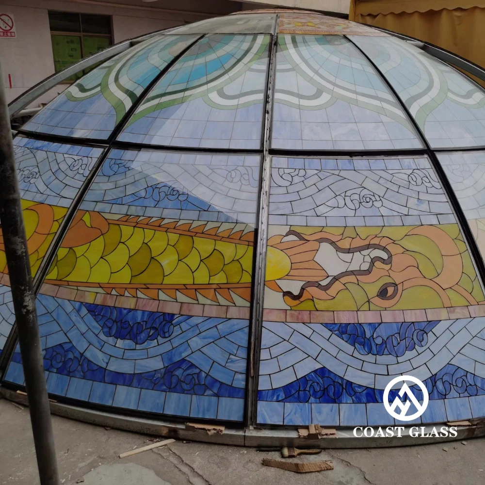 Stained Glass Skylight Dome Roof Design Luxury Colored Glass with ...