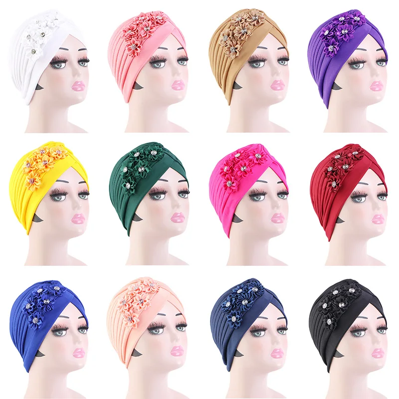Wholesale Flower Turban With Jewelry Accessories Custom Logo Women ...